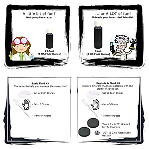 CMS MAGNETICS - (1oz Kit with Magnets) Ferrofluid Science Project for Education in Magnetism - Includes: 1 Fluid Ounce (29.5mL) Bottle of Ferrofluid, Gloves, Pipette, Petri Dishes, Magnets, Steel Nut