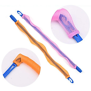 22 Inch Hair Curlers Hook Heatless Curls Hook Hair Curlers Styling Hook (Blue)