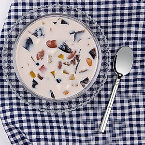 Saedy Stainless Steel Dessert Spoons, 6.7 Inches, 12 Piece Small Spoons for Dessert