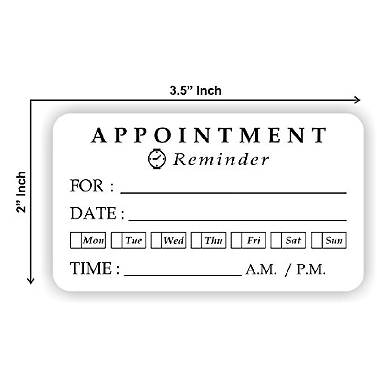Appointment Reminder Cards - (Pack of 100) 3.5" x 2" White 14PT Cardstock Rounded Corner with Handmade Storage Box for Business Home Office Customer Service Meeting Day Date Time Planner