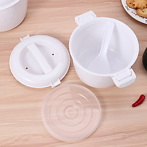 CHICTRY Microwave Rice Cooker Microwave Pressure Steamer Cooker Food Bowl Mug Non Stick Cookware for Ramen Soup Beverages White A Small