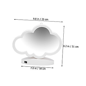 Uonlytech 3pcs Christmas Decor Dining Room Table Decor Led Christmas Lights Small Night Light Mirror Light 3D Mirror Battery Operated Light Lamp Decorate The Sign Base Decorations Romantic