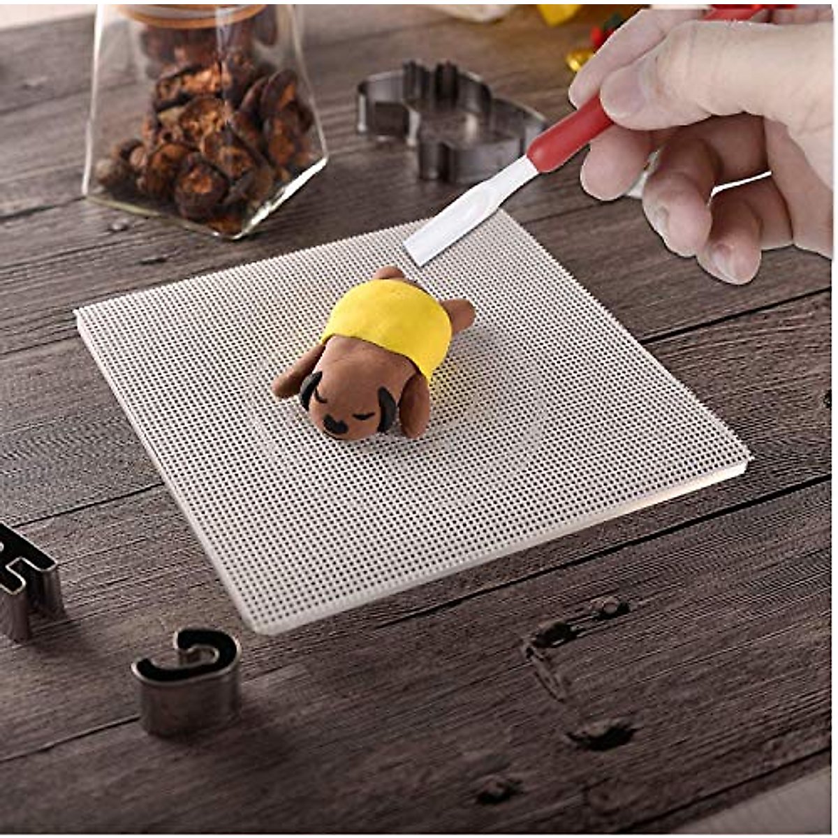 Cookie Turntable， 7" Clear Cookie Decorating Turntable with Clear Top, Acrylic Bearing Base and Non-Slip Mat Cookie Turntable, Helps Icing Cookies Faster & Better (Suqare)