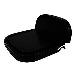 5.3 Gallon Black Rectangular Bucket/Pail with Hinged Snap Lid, 8 Pack