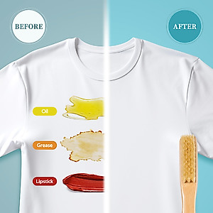 BFWood Laundry Stain Brush, Natural Soft Boar Bristles, Removes Tough Stains from Delicate Fabrics Like Knits, Cotton, and Linens, Gentle on Fabrics, No Damage