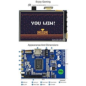 Waveshare Resistive Touch Screen IPS HDMI LCD in 3.5inch Compatible with Raspberry Pi 4B/3B+/3B etc. Series Boards Supports PC
