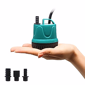 Upettools Submersible Water Pump, Ultra Silence Circulation Multifunctional Water Pump with Handle for Pond, Aquarium, Hydroponics, Fish Tank Fountain with 4.6ft (1.4M) Power Cord(66GPH,5W)