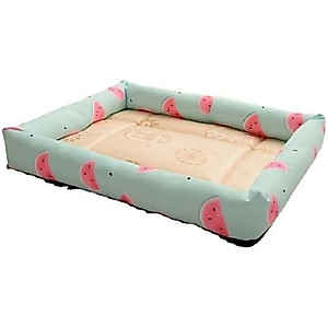 Dog Bed,Cool mat,Dog mat, S XL Summer Cooling Pet Dog Mat Ice Pad Dog Sleeping Square Mats for Dogs Cats Pet Kennel Cool Cold Silk Dog Bed (Color : G, Size : L 51cmX61cm)