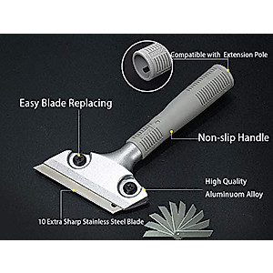 LDS Industry Glass Scraper, Stove Cleaner, Extendable Razor Blade Sticker/paint Scraper Remover for Window Tile Glass Windshield Tile Granite Wall Cleaning Hand Tool, Gum Cleaning, SCRP-U
