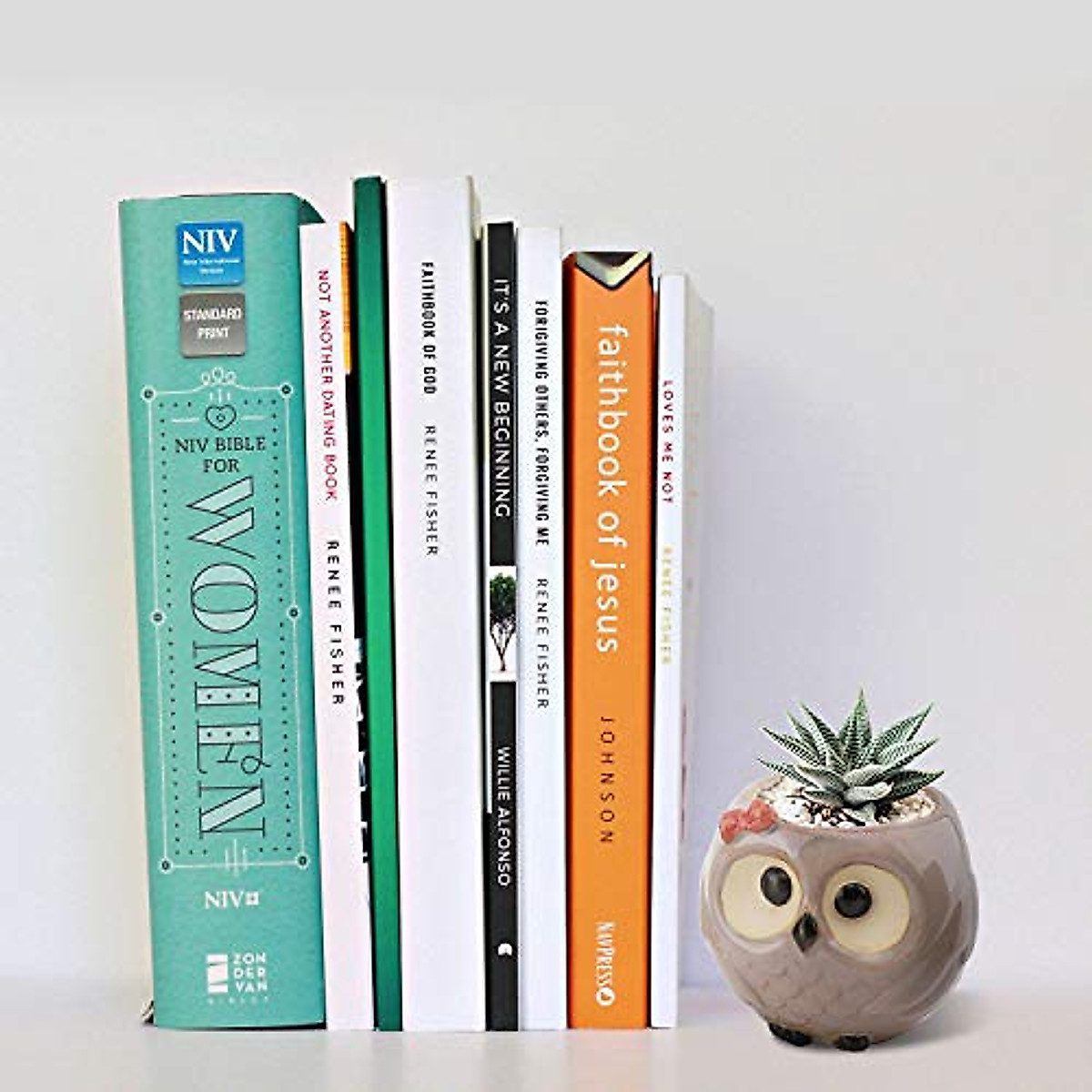 Lewondr Succulent Plant Pots, 6 Pack 2.5 Inch Mini Small Ceramic Owl Shaped Flower Pots with Drainage Holes, Flowerpots Planter Container Set for Home Office Desk Shelf Garden Patio Balcony Décor, 02