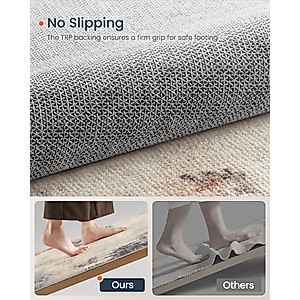 SONGMICS HOME Area Rug, 3x5 ft Rug for Living Room, Non-Slip Carpet, Modern Abstract Style, Home Decor, for Bedroom, Kitchen, Entryway, Dining Room, Machine Washable, Camel Brown UTAR072K01