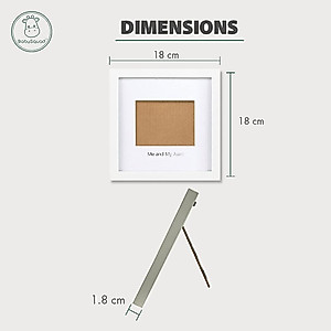 BabySquad Me and My Aunt Photo Frame, 7 x 7 (INCHES), Sawtooth Hanger + Kickstand, Aunt Gifts, Handcrafted White Wooden Photo Frame, Keepsake Gift