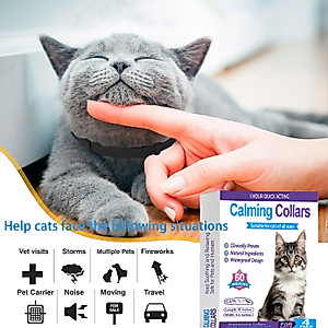Calming Collar for Cats,Pheromone Collar for Cats, Cat Anxiety Relief for 60 Days,Adjustable, Water-Resistant & Breakaway Calming Collar Make Cat Relaxed 4 Pack