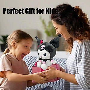 Kawaii Plush Doll 10''/25cm, Skull Motif, Soft Anime Plush Pillow Doll, Lovely Cartoon Stuffed Toy, Cute Birthday Party Favors for Kids Children Girls Fans Collectibles Home Decor, Pink