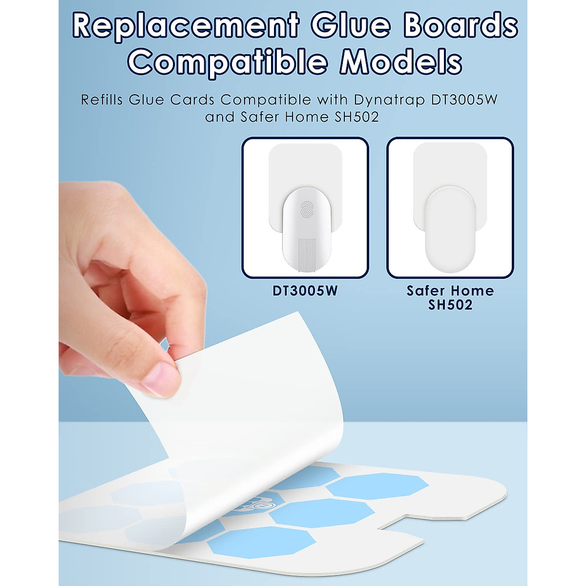 PACETAP 18 Pack Replacement Glue Boards for Dynatrap DT3005W Dot and Safer Home SH502, Indoor Outdoor Dynatrap Refills Glue Card, Sticky Refillable Glue Boards for Dynatrap