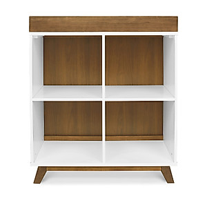 DaVinci Otto Convertible Changing Table and Cubby Bookcase in White and Walnut