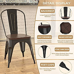 Shahoo Metal Dining Chairs - Stylish & Stackable Set of 4