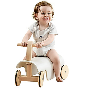labebe Kids Ride On Toys for 1+ Year Old, Baby Balance Walker Car Toddler Wooden Ride-On Toy with Wheels, Children Push Walker Toy/Infant Riding Strollers for 12M+ Boys/Girls