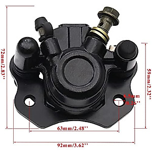 PRO BAT Rear Brake Master Cylinder Caliper Assembly+Brake Disk Rotor for 50cc 70cc 90cc 110cc 125cc Chinese Quad Taotao Boulder B1 Coolster 3050HD ATV Kids Four Wheeler, Black