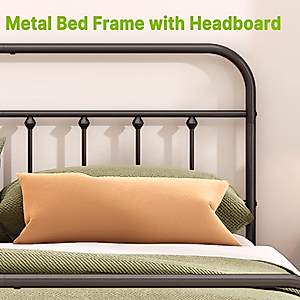Kujielan Metal Bed Frame - Structurally Stable Heavy Duty Steel Slat Supported Full Bed Frames,No Box Spring Needed for Easy Removal and Transport…