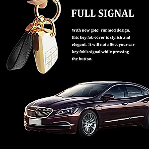 TPU Protective Key Fob Cover Case Compatible with GMC Yukon Buick Envision 2021 2022 Chevrolet Suburban Tahoe Keyless Entry Remote Key Fob (White)