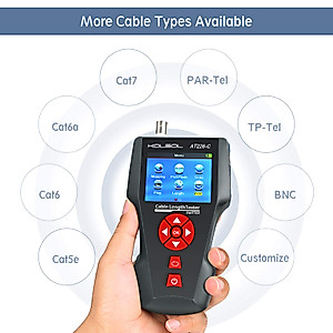 Network Cable Tester, AT226-C NF-8601W LAN Ethernet Cable Tester RJ45 UTP STP Diagnose Tone Tracer Network Cable Length Tester for RJ45, RJ11, BNC, PING/POE 8 Identifier Telephone Wire Tracker