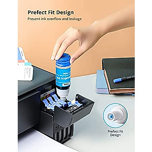 Hiipoo Sublimation Ink for EcoTank Supertank Inkjet Printers ET-2803 ET-2800 ET-2850 ET-2720 ET-4800 ET-2400 ET-3760 ET-15000 ET-4760 Heat Press Transfer on T-Shirt Mug (Autofill/ICC-Free/Anti-UV)