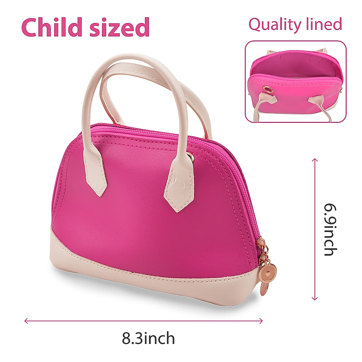 21Piece Girls Pretend Play Set ,My First Purse Toy with Handbag, Makeup Set, Sunglasses, Smartphone, Wallet, Car Keys, Credit Card Playset for Kids Gifts
