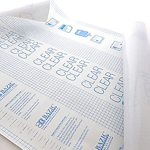 BAZIC Book Cover Clear Self Adhesive Bookcover 18" X 1.5 Yard (54"), Laminate Pack Cover Books Documents, Film Easy Peel, 1-Roll