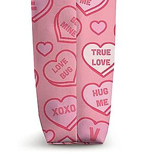 Happy Valentines Day Candy Conversation Hearts Pink Tote Bag