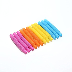 Special Supplies Fun Pull and Stretch Tubes for Kids - Pop, Bend, Build, and Connect Toy, Provide Tactile and Auditory Sensory Play, Colorful, Heavy-Duty Plastic (Primary-12)
