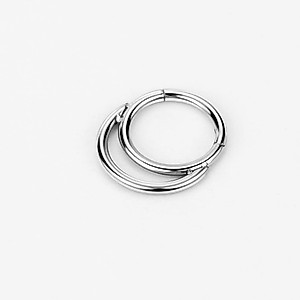 FANSING Surgical Steel Double Crescent Moon Septum Hoop 16g Septum Jewelry 16 Gauge 8mm Septum Rings Clicker Silver Septum Piercing Rings