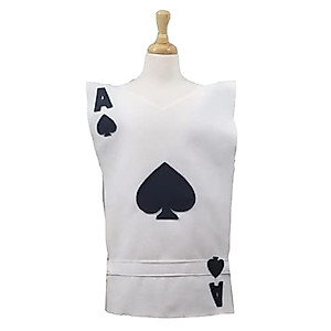 Ace Playing Card Costume Tunic (Hearts, Spades, Clubs or Diamonds) Alice in Wonderland/Card Soldier - Baby, Toddler, Kids, Teen, Adult and Plus Sizes Available (Kids 4-9y)