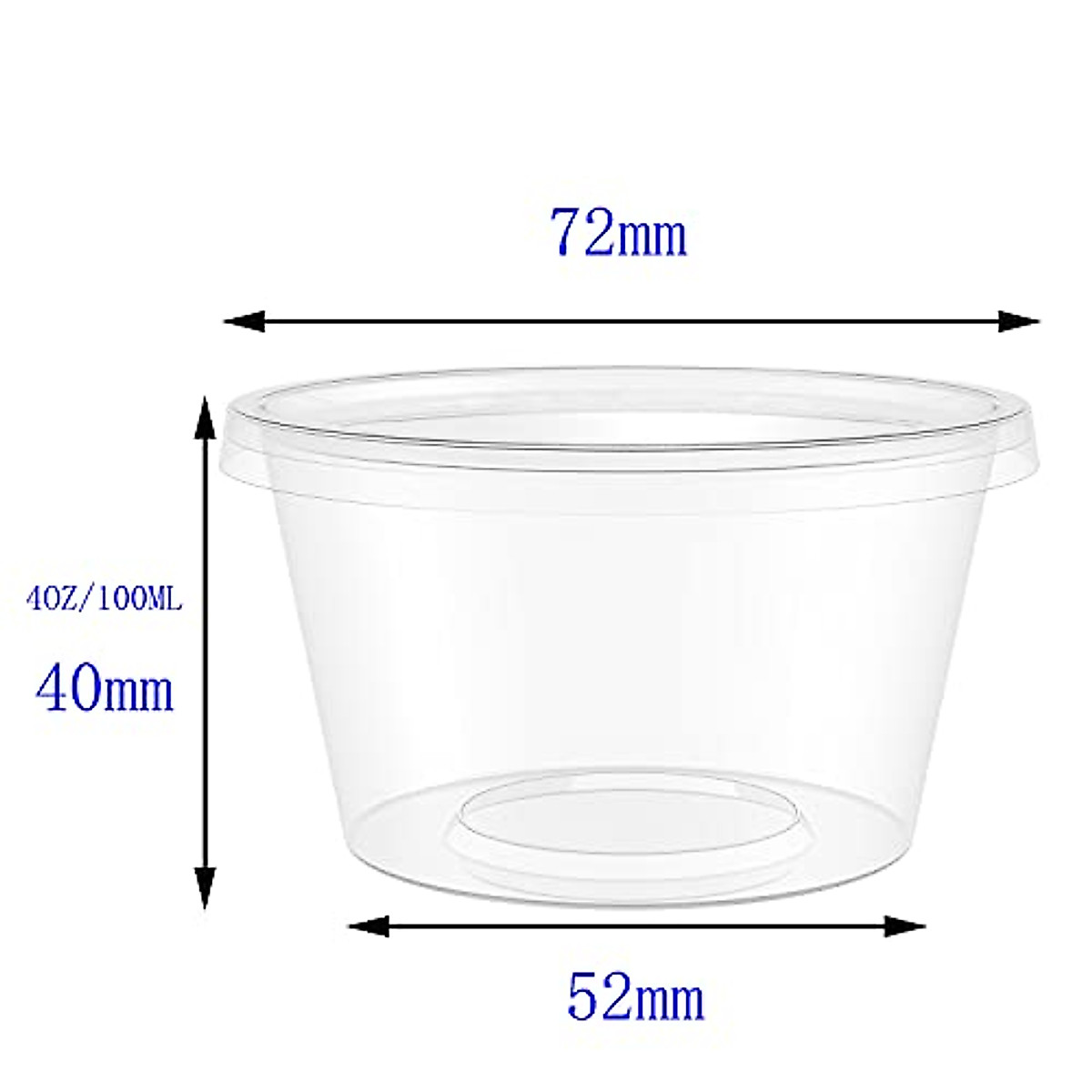 XINGLIAN 50 Pack 4 Ounce Clear Slime Foam Ball Storage Containers with Lids for DIY Craft Making