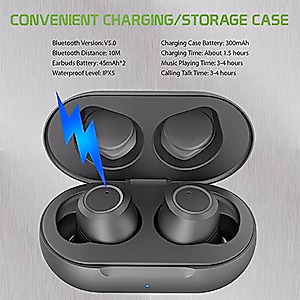 Works for Samsung Galaxy A12 by Cellet Wireless V5 Bluetooth Earbuds Compatible with Samsung Galaxy A12 with Charging case for in Ear Headphones. (V5.0 Black)