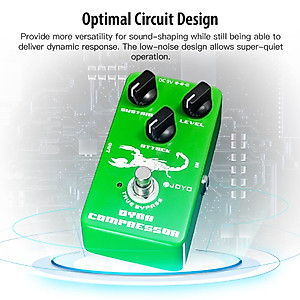 JOYO Dyna Compressor, JF-10 Model for Electric Guitar & Bass, Classic Ross Re-creation, Low Noise, True Bypass