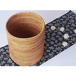 VECANCE Handmade Rattan Woven Wastebaskets, Multi-Functional Storage Basket 20x20cm