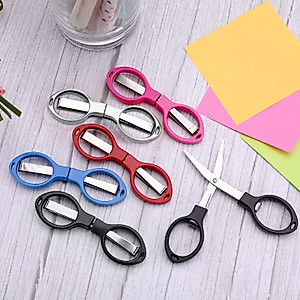 Folding Scissors Small Foldable Scissors Mini Travel Stainless Steel Portable Scissors Bulk Glasses Shaped Anti Rust Sewing Cutter Shear for Nurse Week Gifts School Office Supplies(50 Pcs)