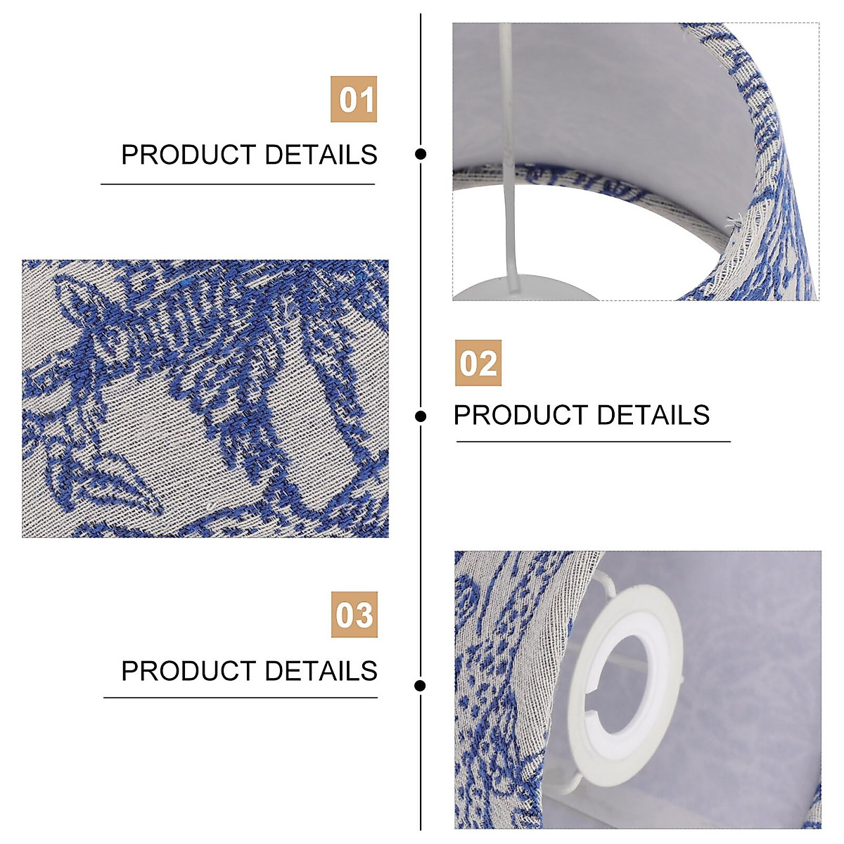 Beaupretty Lamp Shades Clip on Lamp Shade Small Lamp Shade Embroidery Fabric Lamp Cover Tabletop Drum Lampshade for Floor Table Lamp Blue Floor Lamp Shade Replacement Small Lamp Shades