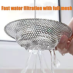 3 PCS Stainless Steel Sink Strainer Fine Mesh Kitchen Sink Strainer Fits Most Kitchen Sink Bathroom Bathtub Shower Drain Kitchen Sink Strainer Stopper Basket Stainless Steel Mesh White Black Kitchen