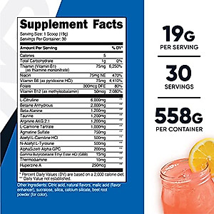 Nutricost Stim-Free Pre-Workout, 30 Servings (Pink Lemonade) - Caffeine Free, Stimulant Free, Non-GMO, Gluten Free