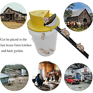 Mouse Trap Bucket, Rat Trap - Flip and Slide Bucket Lid Mouse Trap, Humane or Lethal, Auto Reset, Indoor Outdoor, 5 Gallon Bucket Compatible(3 Packs)