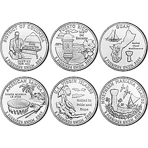 2009 P BU D.C. and Territory Quarters - 6 Coin Set Uncirculated