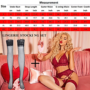 Avidlove Women Plus Size Lingerie Set with Tigh High Stockings Sexy Lace Bralette Bra and Panty with Garter Belt