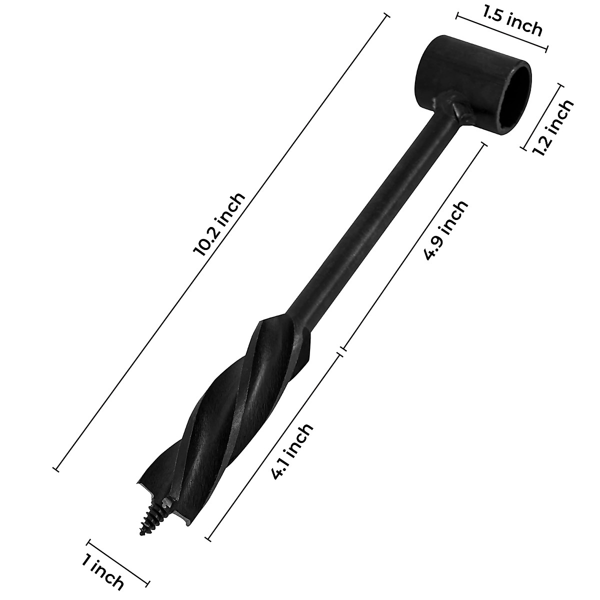 VASGOR 1” x 10” Scotch Eye Wood Auger Drill Bit (Sharp-Edged Scotch Eye) - Hand Auger for Bushcraft Backpack and Camping - Perfect Addition Tool to Survival and Camping Gear Packs