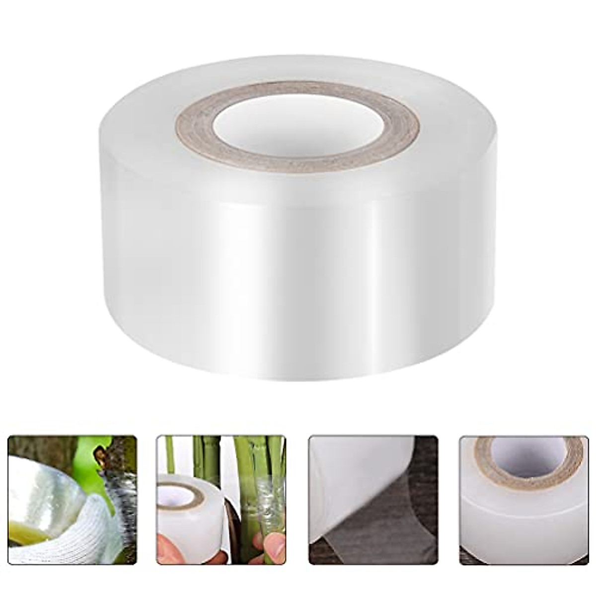 Happyyami Clear Tape Clear Tape 5 Rolls Grafting Tape PE Stretchable Self- Adhesive Membrane Clear Floristry Film Barrier for Garden Nursery Fruit Trees Seedling White Duct Tape White Duct Tape