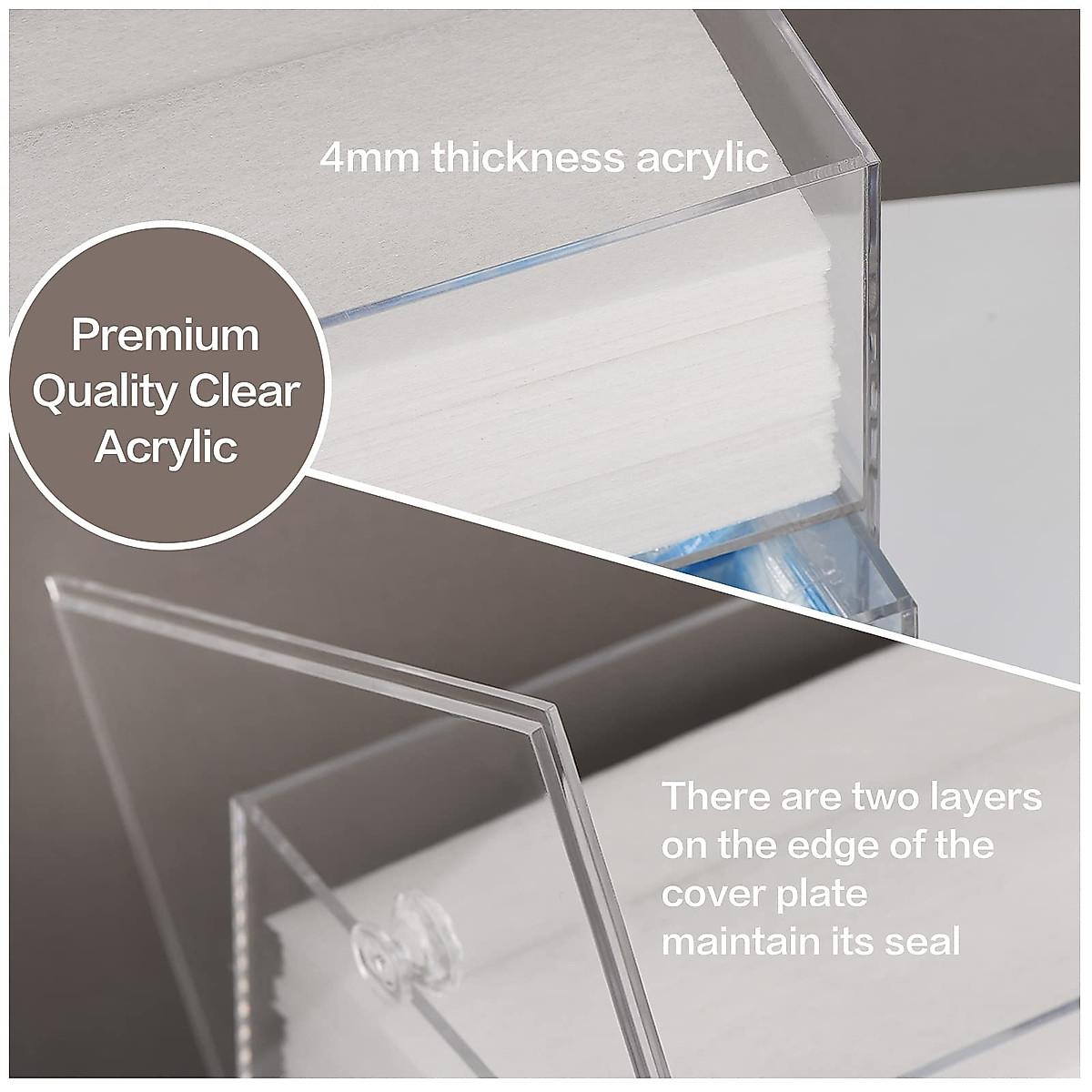 Dryer Sheet Holder, Dispenser, Acrylic Dryer Sheet Container Box for Laundry Room Organization, Storage Dryer and Fabric Sheet, Dryer Balls, Clothes Pins, Laundry Pods