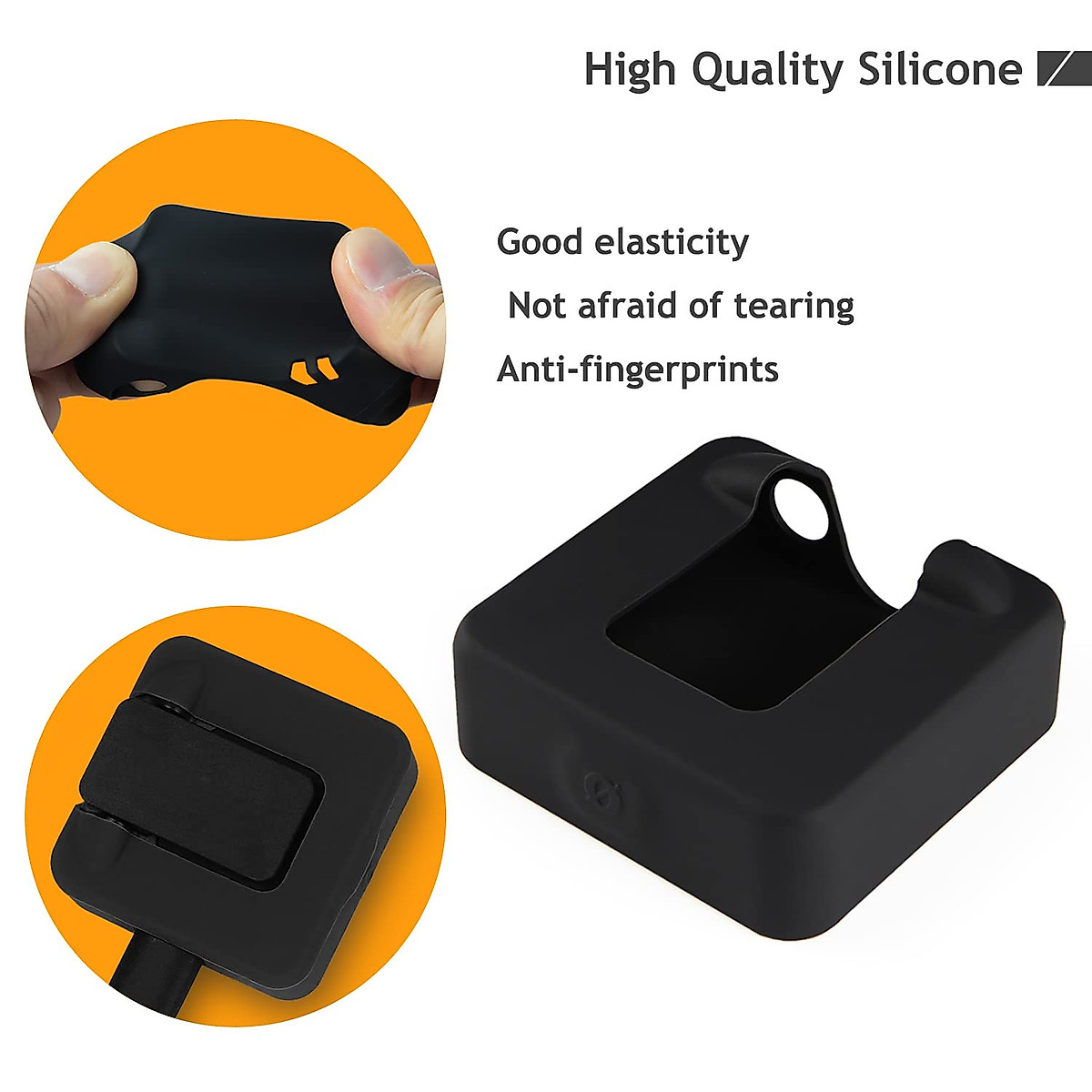 Silicone Protect Case for RODE Wireless GO I II Microphone, Mic Silicone Case Cover for RODE Wireless GO 1 & 2 Accessories Microphone System (Black)