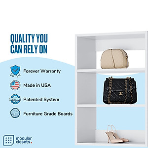 Modular Closets Vista Collection Short Tower Wood Built In Closet Organizer Unit (White, 31.5" Wide)