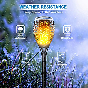 LazyBuddy Solar Outdoor Lights, 8 Pack Solar Torch Light with Flickering Flame, 33LED Solar Powered Tiki Torches for Outside Landscape Decoration Lighting for Garden, Pathway, Lawn, Dusk to Dawn